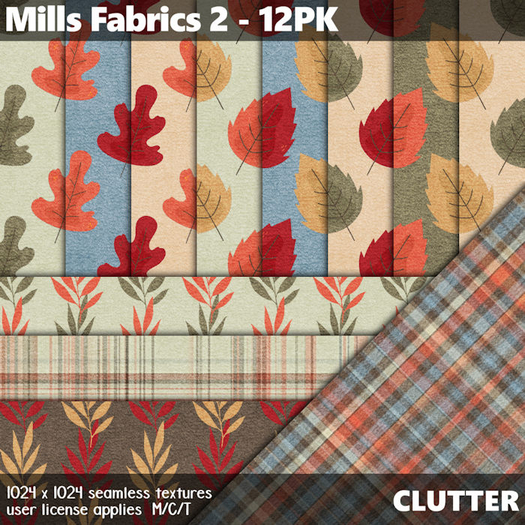 Second Life Marketplace - Clutter - Mills Fabrics 2 - 12PK